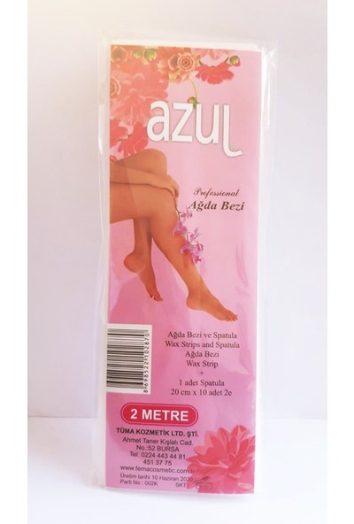 Azul Profesyonel Ağda Bezi Dilimli 2 Metre Azul Profesyonel Ağda Bezi Dilimli 2 Metre