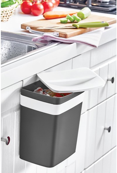 Doreline Dolap Kapağı 5 Lt Askılı Çöp Kovası Gri, Kapaklı Çöp Kovası Doreline Dolap Kapağı 5 Lt Askılı Çöp Kovası Gri, Kapaklı Çöp Kovası
