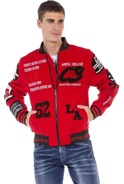 Cipo & Baxx CJ274 Nakışlı Kaşe Kırmızı Kolej Mont Cipo & Baxx CJ274 Nakışlı Kaşe Kırmızı Kolej Mont