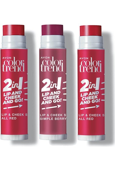 Avon Color Trend Dudak ve Yanak Için Renklendirici Üçlü Stik Paketi