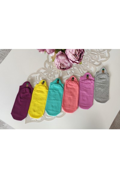 6 Lı Emojili Karışık Renkli Bayan Çorap 6 Lı Emojili Karışık Renkli Bayan Çorap