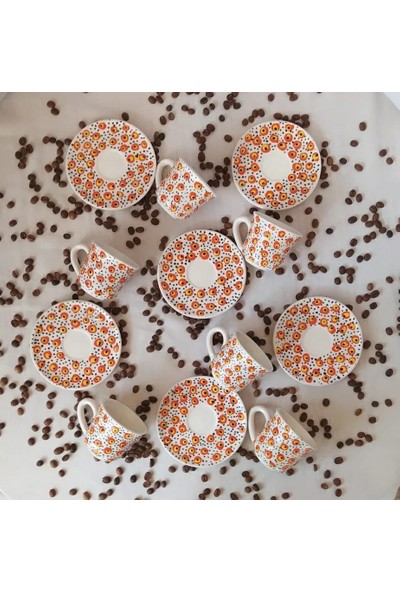 Dijitalcan Işlemeli 6 Kişilik Fincan Set.