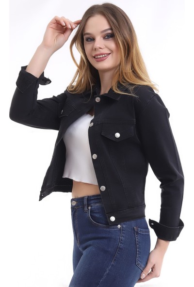 Enfi Sportif Dikişli Kot Ceket Siyah Enfi Sportif Dikişli Kot Ceket Siyah