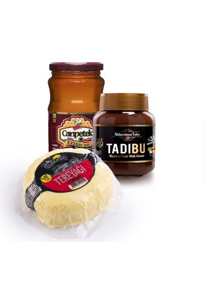 Sürülebilir Lezzetler Paketi 3 Çeşit Ürün (Tadıbu 330GR+BAL 460GR+TEREYAĞI 500GR) Sürülebilir Lezzetler Paketi 3 Çeşit Ürün (Tadıbu 330GR+BAL 460GR+TEREYAĞI 500GR)