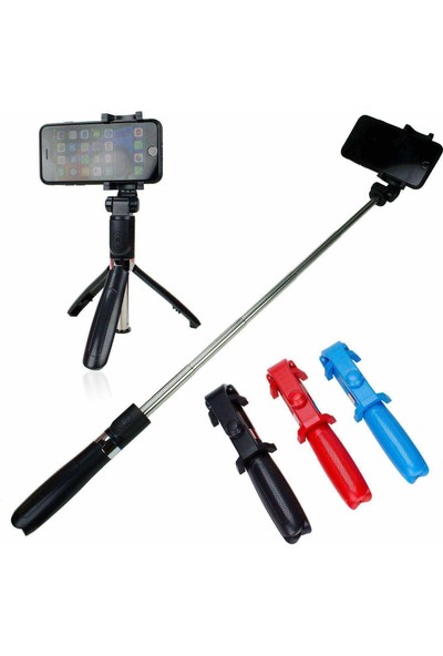 Kobal Business Selfie Stick L01 Bluetooth Selfie Çubuğu Tripod Siyah Kırmızı