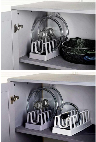 Kobal Business 6 Bölmeli Tencere Kapak Rafı - Tencere Kapak Organizeri