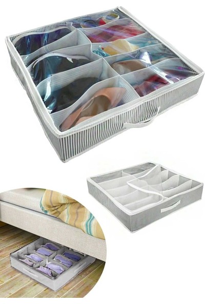 Kobal Business Ayakkabı Saklama Çantası 12 Bölmeli Shoes Under Ayakkabı Hurcu - Siyah Beyaz Kobal Business Ayakkabı Saklama Çantası 12 Bölmeli Shoes Under Ayakkabı Hurcu - Siyah Beyaz