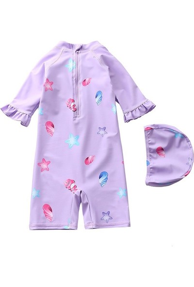 Lovehome Tek Parça Uzun Kollu Boneli Kız Çocuk Mayo - Mor (Yurt Dışından) Lovehome Tek Parça Uzun Kollu Boneli Kız Çocuk Mayo - Mor (Yurt Dışından)