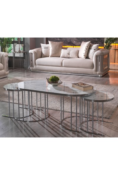 Gold 2+1 Orta Sehpa, Krom Lüx Sehpa ,demonte Metal Sehpa Gold 2+1 Orta Sehpa, Krom Lüx Sehpa ,demonte Metal Sehpa