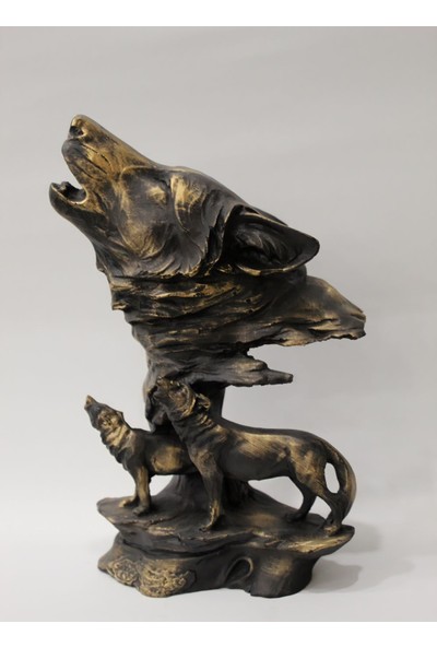 Blue Homess Gerçek Kalite 3'lü Uluyan Kurt Büyük Boy (28X17CM) Dekoratif Obje Blue Homess Gerçek Kalite 3'lü Uluyan Kurt Büyük Boy (28X17CM) Dekoratif Obje