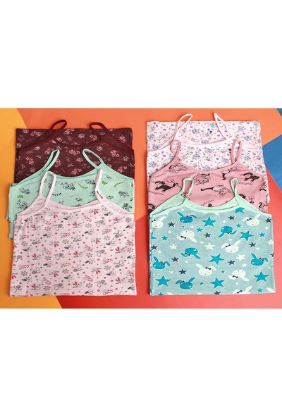 İlbaş Kız Çocuk Penye Desenli Ince Asklılı Atlet 6'li Paket İlbaş Kız Çocuk Penye Desenli Ince Asklılı Atlet 6'li Paket