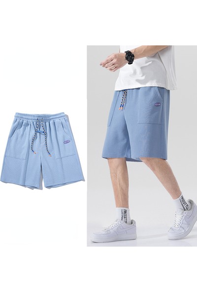 Lovehome Erkek Günlük Spor Şort - Mavi (Yurt Dışından)