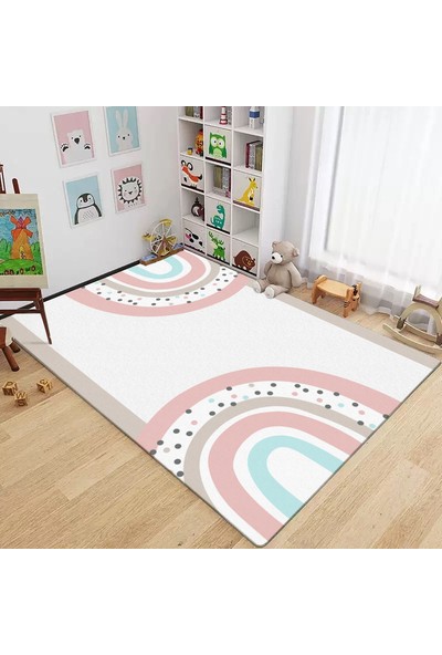 Karnaval Soft Puantiyeli Gökkuşakları Çocuk Odası Halısı
