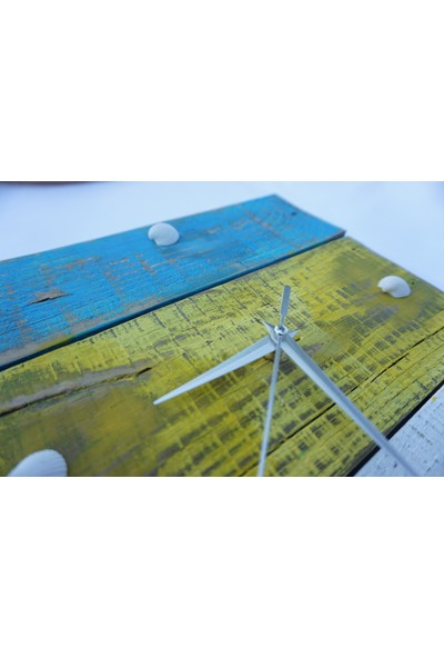 Tasarım Duvar Saati, Eski Ahşaptan, Yaz Temalı