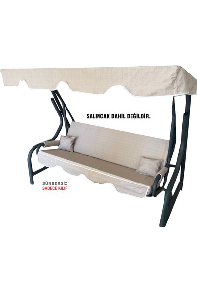 Vip Home Concept 3 Kişilik Salıncak Minder Seti Süngersiz Kılıfı Krem Bahçe Minderi Vip Home Concept 3 Kişilik Salıncak Minder Seti Süngersiz Kılıfı Krem Bahçe Minderi