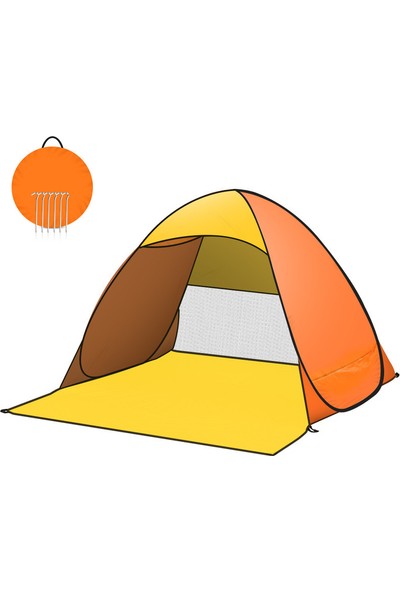 Swico Remado 165X150X110CM Açılır Plaj Çadırı - Turuncu (Yurt Dışından)