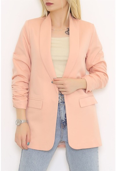 By Mino Kolu Büzgülü Ceket Pudra - 1108.1174.