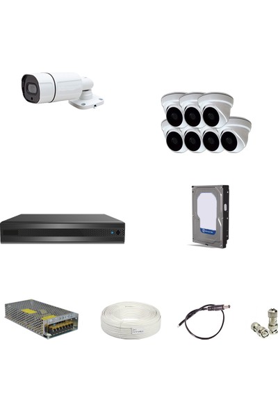 Ladvision Ahd 1080 5mp Lens 7 Adet Iç 1 Adet Dış Ortam Kamera Set Ladvision Ahd 1080 5mp Lens 7 Adet Iç 1 Adet Dış Ortam Kamera Set