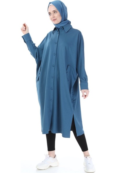 Düğme Detaylı Kap Petrol (9269-031)