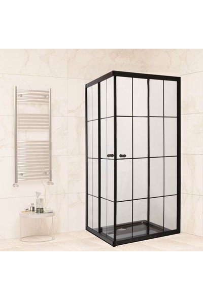 Sanica Magna Kabin Kare Siyah Şerit Desen 4mm 90 x 90 cm