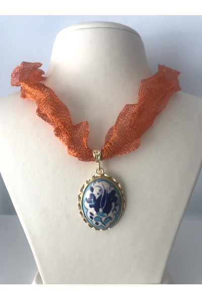 Anka Bakır Çinili Kolye