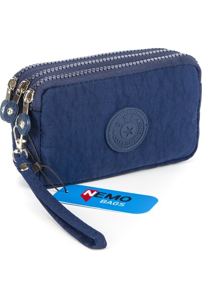 Nemo Bags Unisex Lacivert Cüzdan 3 Gözlü Bileklikli 17X10 cm Klinkır Su Geçirmez Nemo Bags Unisex Lacivert Cüzdan 3 Gözlü Bileklikli 17X10 cm Klinkır Su Geçirmez