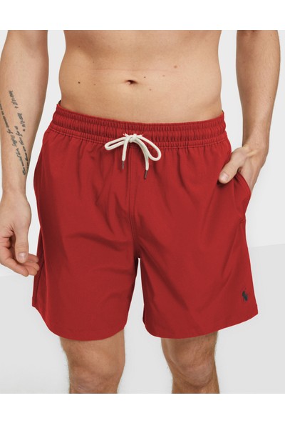 Polo Ralph Lauren Kırmızı Renk Beli Lastikli Deniz Şortu