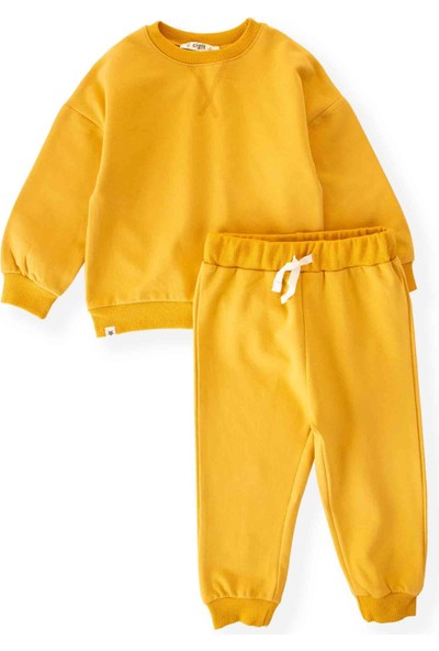 Cigit Basıc Karyoka Detaylı Sweatshirt Takım 3-8 Yaş Hardal Sarı Cigit Basıc Karyoka Detaylı Sweatshirt Takım 3-8 Yaş Hardal Sarı