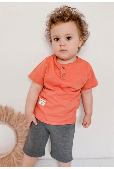 Cigit Cepli Basıc Kaprili Takım 2-7 Yaş Kiremit