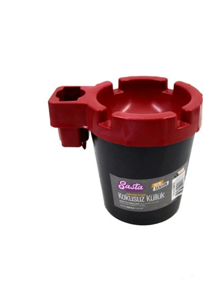 Sasta Çakmaklık Sistemli Kokusuz Küllük (536793)- Kırmızı