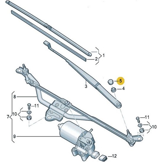 Gkl VW Caddy 2004-2010 Ön Cam Silecek Kolu Vida Kapağı Fiyatı
