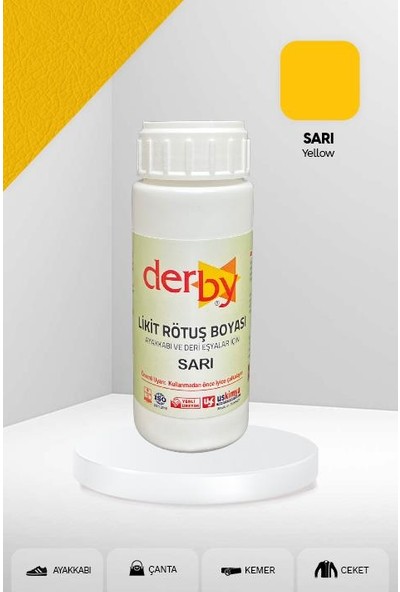 Derby Deri Eşyalar Için Örtücü Yoğun Rötuş Boyası 100 ml - Kartela Renkleri Derby Deri Eşyalar Için Örtücü Yoğun Rötuş Boyası 100 ml - Kartela Renkleri