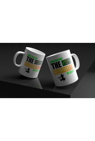 Marşan 33 Çerkes Bayrağı, Adiga Bayrağı Çerkes Logosu Have No Fear Porselen Kupa