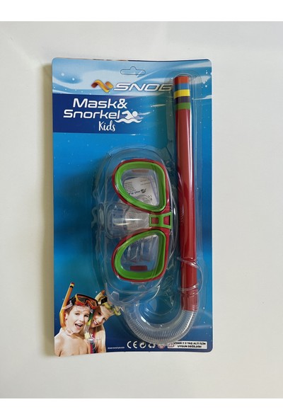 Snob Mavisudunyasi® Snob Kırmızı-Yeşil Renk Şnorkel Seti
