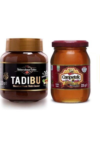 Abdurrahman Tatlıcı Tadı Ballı Paketi (Tadıbu Kakaolu Fındık Ezmesi 330 gr + Canpetek Süzme Çiçek Balı 225GR) Abdurrahman Tatlıcı Tadı Ballı Paketi (Tadıbu Kakaolu Fındık Ezmesi 330 gr + Canpetek Süzme Çiçek Balı 225GR)