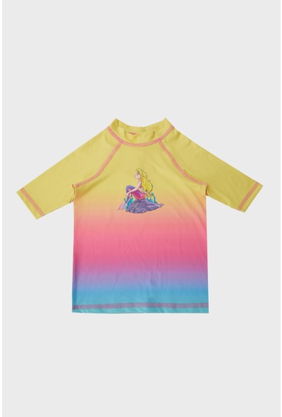 Slipstop Babe Desenli Uv Korumalı Sıfır Yaka Mayo T Shirt Kız Çocuk T Shirt ST22110039