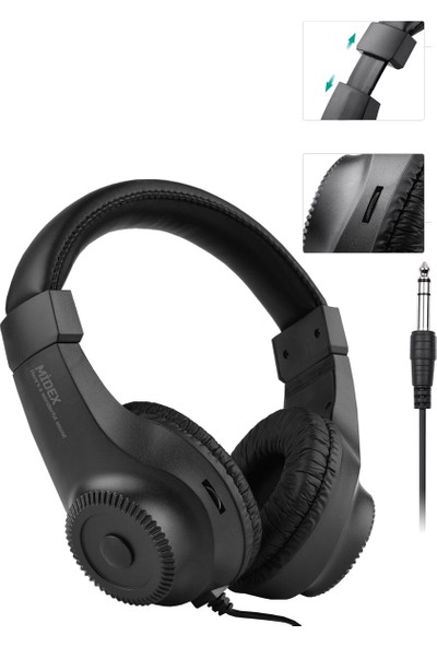 Midex Rs-20 Stereo Kulaklık Çok Amaçlı Stüdyo Referans Dinleme Dj (6.35 mm Jack Çıkışlı) Midex Rs-20 Stereo Kulaklık Çok Amaçlı Stüdyo Referans Dinleme Dj (6.35 mm Jack Çıkışlı)