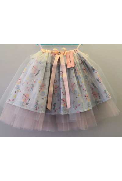 Deniz Kızı Desenli Çocuk Eteği