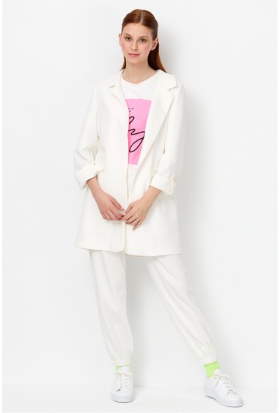 Nihan Klasik Ceket Beyaz