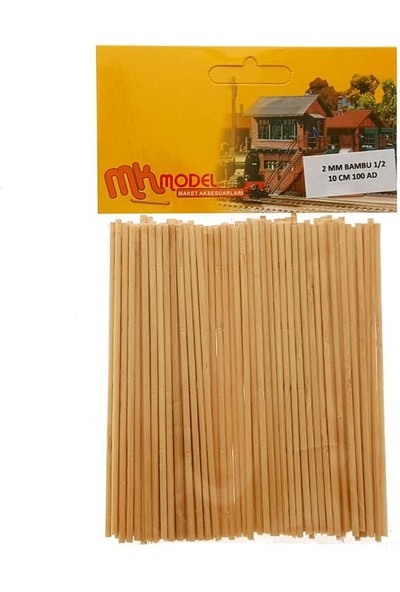 Mk Model Bambu Çıta 2mm 1/2 10CM 100 Adet Mk Model Bambu Çıta 2mm 1/2 10CM 100 Adet