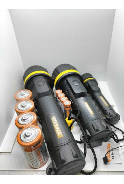 3 Boy Güçlü El Feneri Piller Hediyemizdir