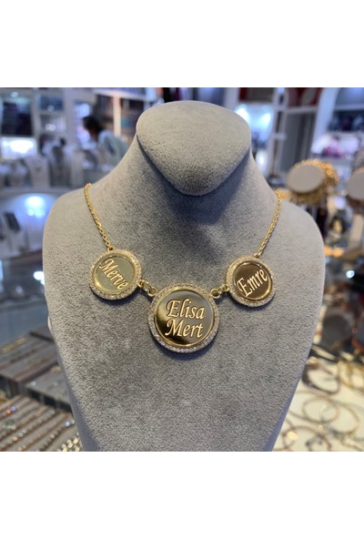 Isme Özel Üçlü Pul Kolye – 0592-AGKLY