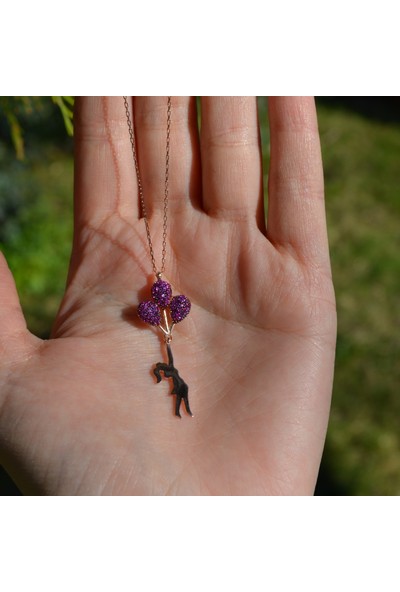 Balon Uçuran Mutlu Çocuk Kolye – 0619-AGKLY