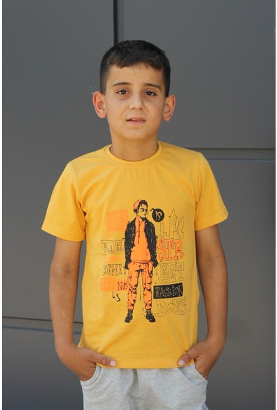 Çiggo Kids Walk Str Baskılı Pamuklu Erkek Çocuk T-Shirt