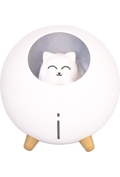 Beverly Gezegen Kedi Hava Nemlendirici 220ML USB Mini Dekstop Yağ Mist Difüzör Gece Işıkları Beyaz (Yurt Dışından) Beverly Gezegen Kedi Hava Nemlendirici 220ML USB Mini Dekstop Yağ Mist Difüzör Gece Işıkları Beyaz (Yurt Dışından)