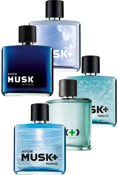 Avon Musk Marine, Fresh, Freeze, Intense ve Air Erkek Parfüm Paketi Avon Musk Marine, Fresh, Freeze, Intense ve Air Erkek Parfüm Paketi