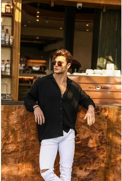 Asilo Yeni Sezon Süper Unisex - Ütü Istemeyen - Ayrobin Gömlek Uzun Kollu Oversize Yazlık Gömlek( Bol Kesim) Asilo Yeni Sezon Süper Unisex - Ütü Istemeyen - Ayrobin Gömlek Uzun Kollu Oversize Yazlık Gömlek( Bol Kesim)
