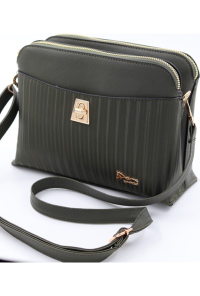 Wokiland Çizgi Desenli Çapraz ve Omuz Çantası Wokiland Çizgi Desenli Çapraz ve Omuz Çantası