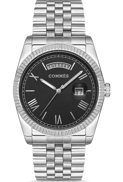 Commes Erkek Kol Saati Rolex Model Çift Takvim Bileklik Hediyesi ile