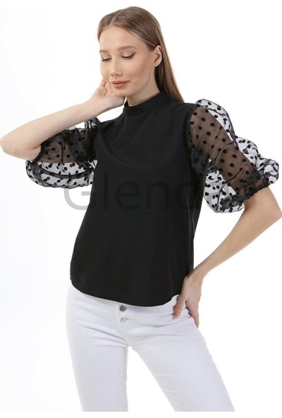 Organze Balon Kollu Bluz 40 Organze Balon Kollu Bluz 40